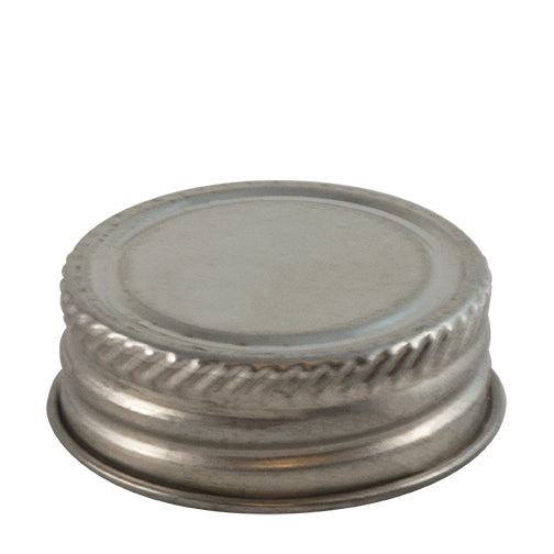 1 1/4" Ribbed, Silver Metal Caps w/Pulp Lining
