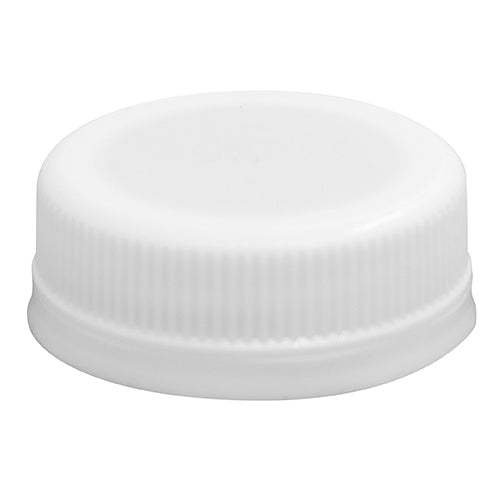 38mm DBJ, White, Tamper Evident, Plastic Cap - Unlined