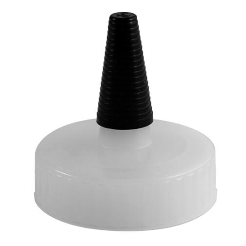38-400 Yorker Spouted Caps, Natural Cap with Black Sealer Tip (Linerless)